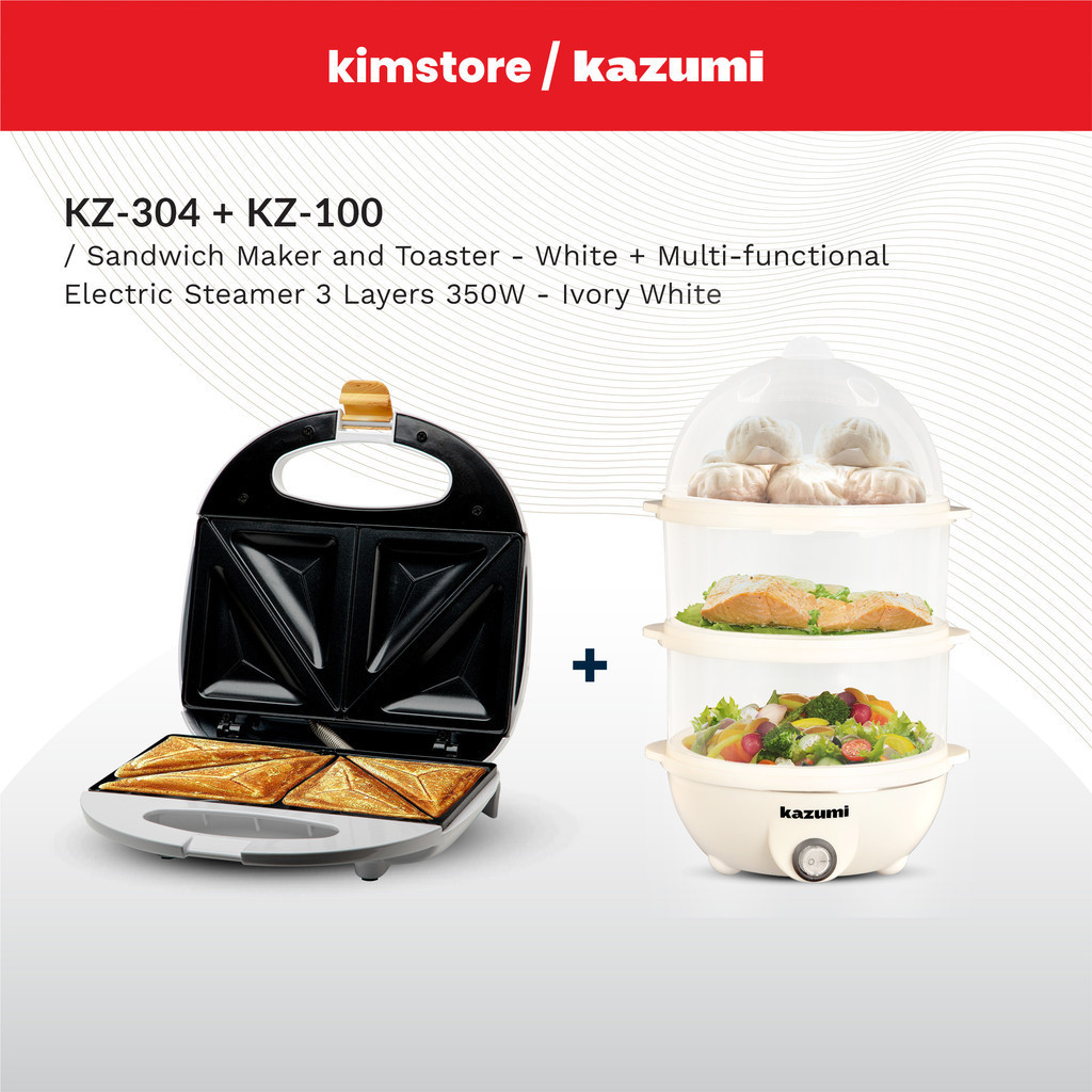 BUNDLE: Kazumi Sandwich Maker and Toaster + Multi-Functional Electric ...