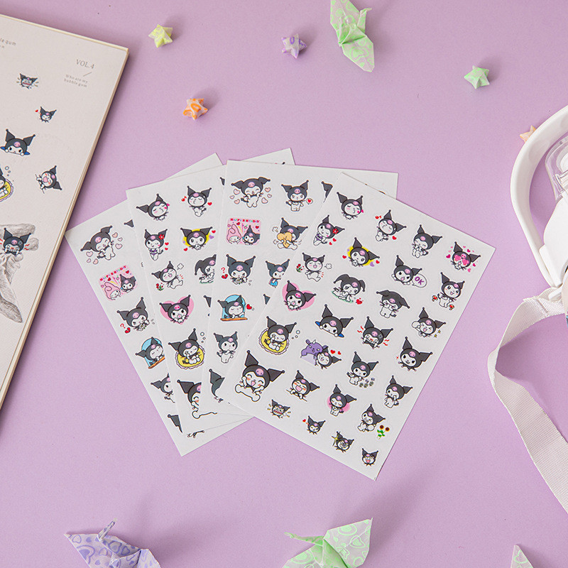 Kuromi Handbook Sticker Pvc Diy Creative Cartoon Water Cup Sticker