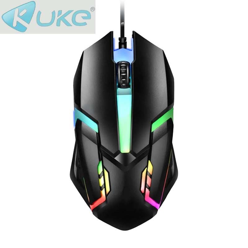 KUKE USB Wired Gaming Mouse ,LED RGB Ergonomic 1200dpi 3 Buttons ...