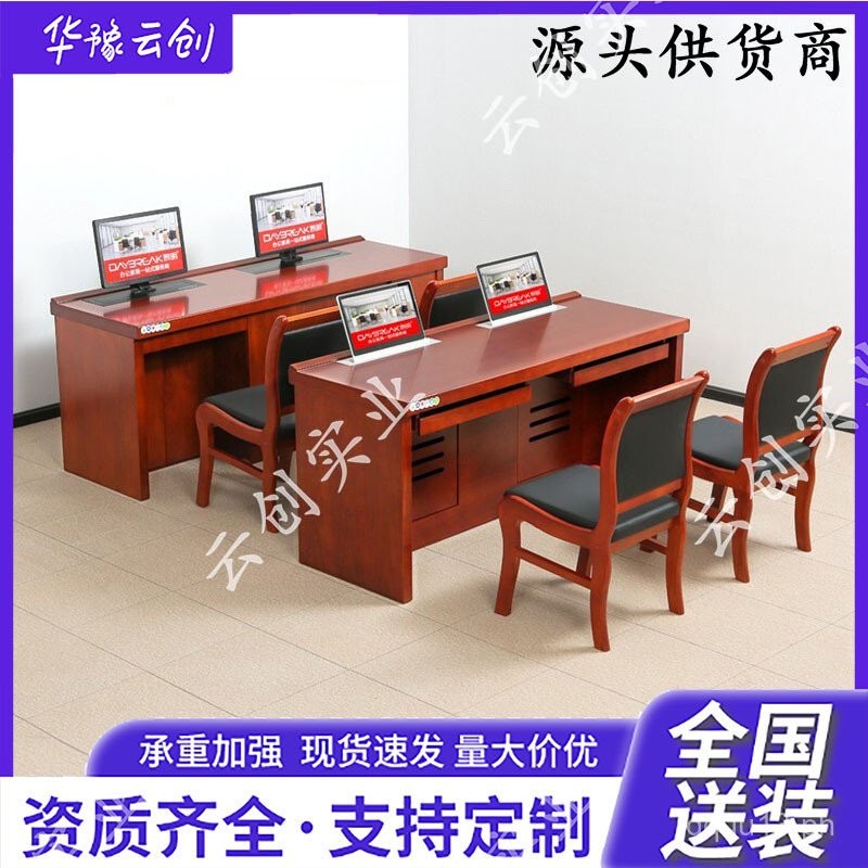 Solid Wood Paint Flip Table Training Office Desk Hidden Display Screen ...
