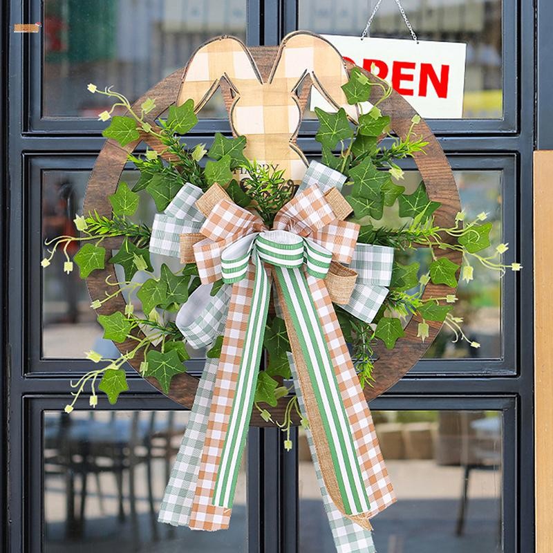 Sweet Easter Bunny Wreath For Front Door Or Wall Artificial Rabbit ...