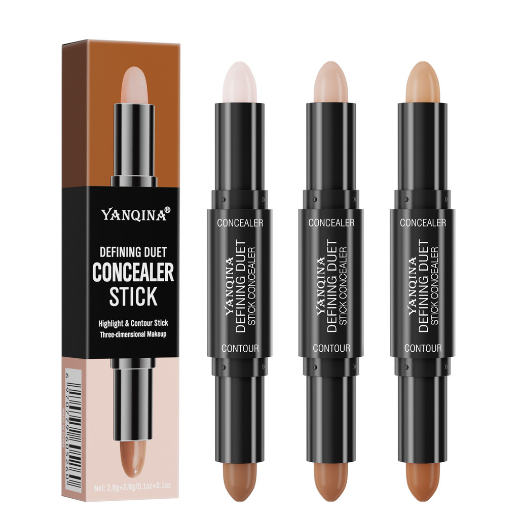 YANQINA Dual-ended Contour Stick Dual-Head Highlight Contour Concealer ...