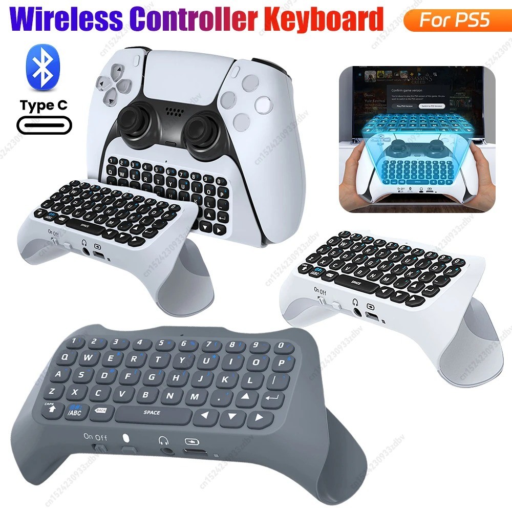 Wireless Keyboard For PS5 Slim / PS5 PRO Controller BT 3.0 Built-In ...