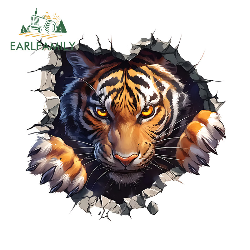 EARLFAMILY Tiger Car Stickers Motorcycle Windows Helmet Skateboard JDM ...