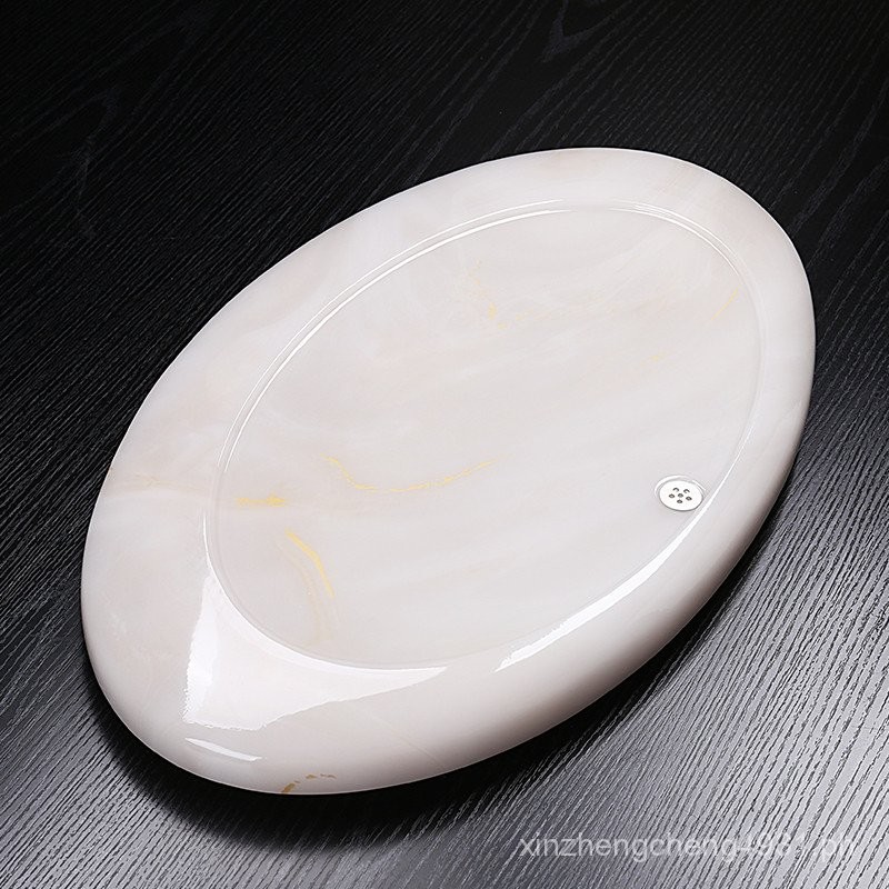 Jade Tea Tray for Home Use, Modern Luxury Stone Tray with Drainage ...
