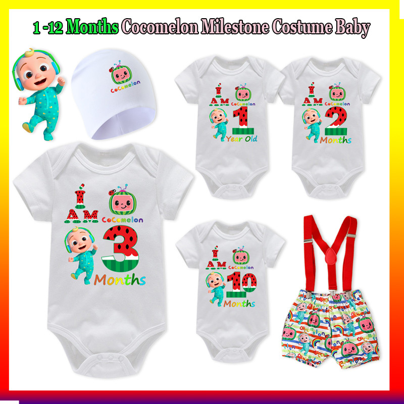 Coco Melon Them Milestone Costume Baby Girl Terno Birthday Photoshoot ...