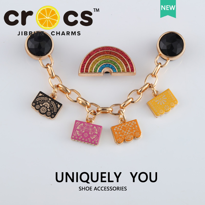 Metal jibbitz crocs Rainbow Chain Shoe Buckle High Quality Alloy ...