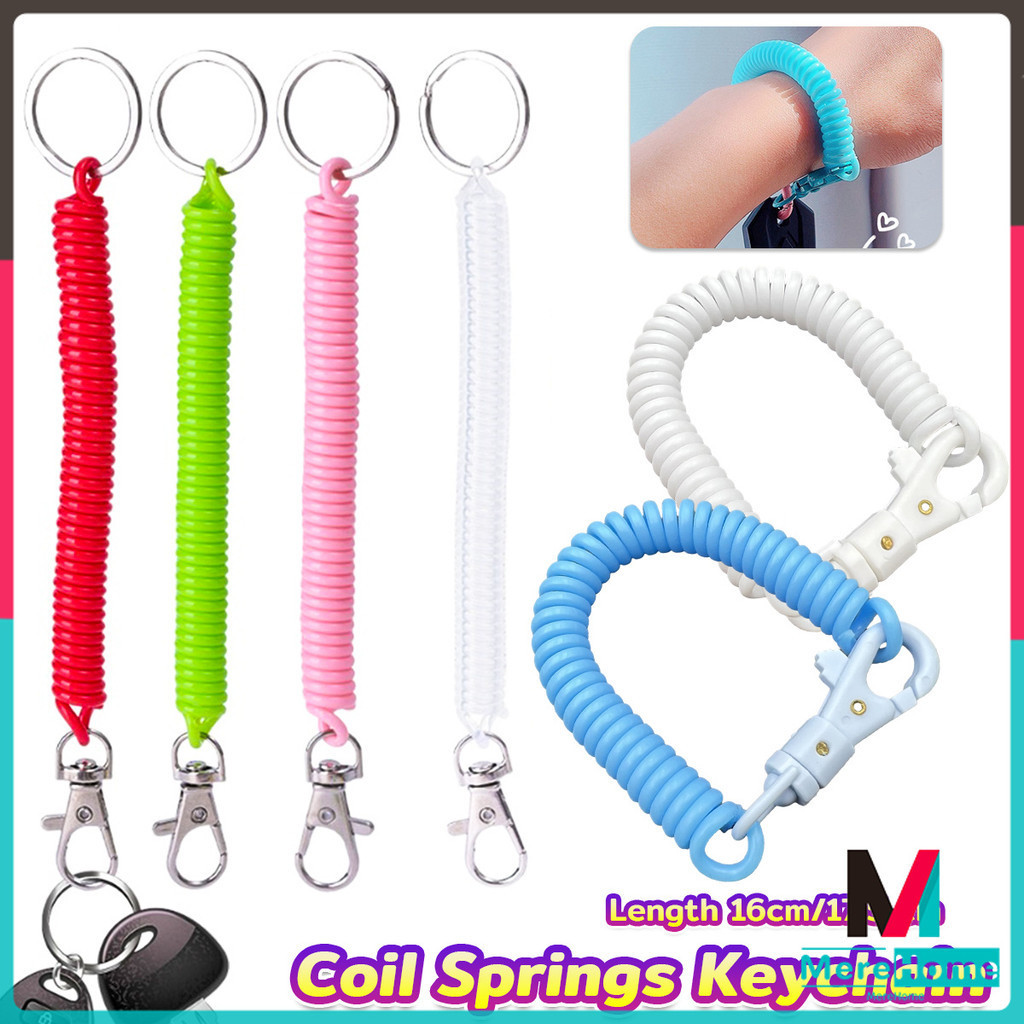 MereHome Coil Springs Keychain Retractable Spring Coil Leash Cord ...
