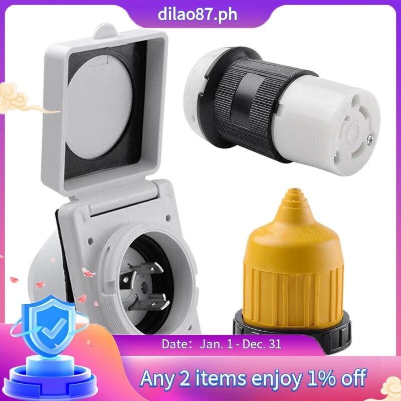 3Pcs 125V Rv Power Twist Lock Plug Inlet 30Amp Female Locking Connector ...