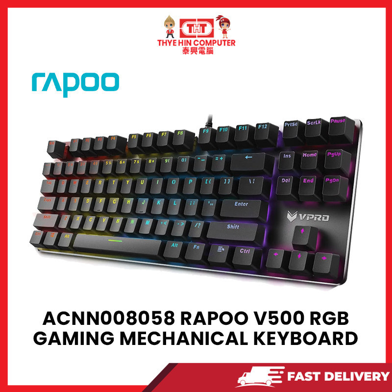 ACNN008058 RAPOO V500 RGB GAMING MECHANICAL KEYBOARD | Shopee Philippines