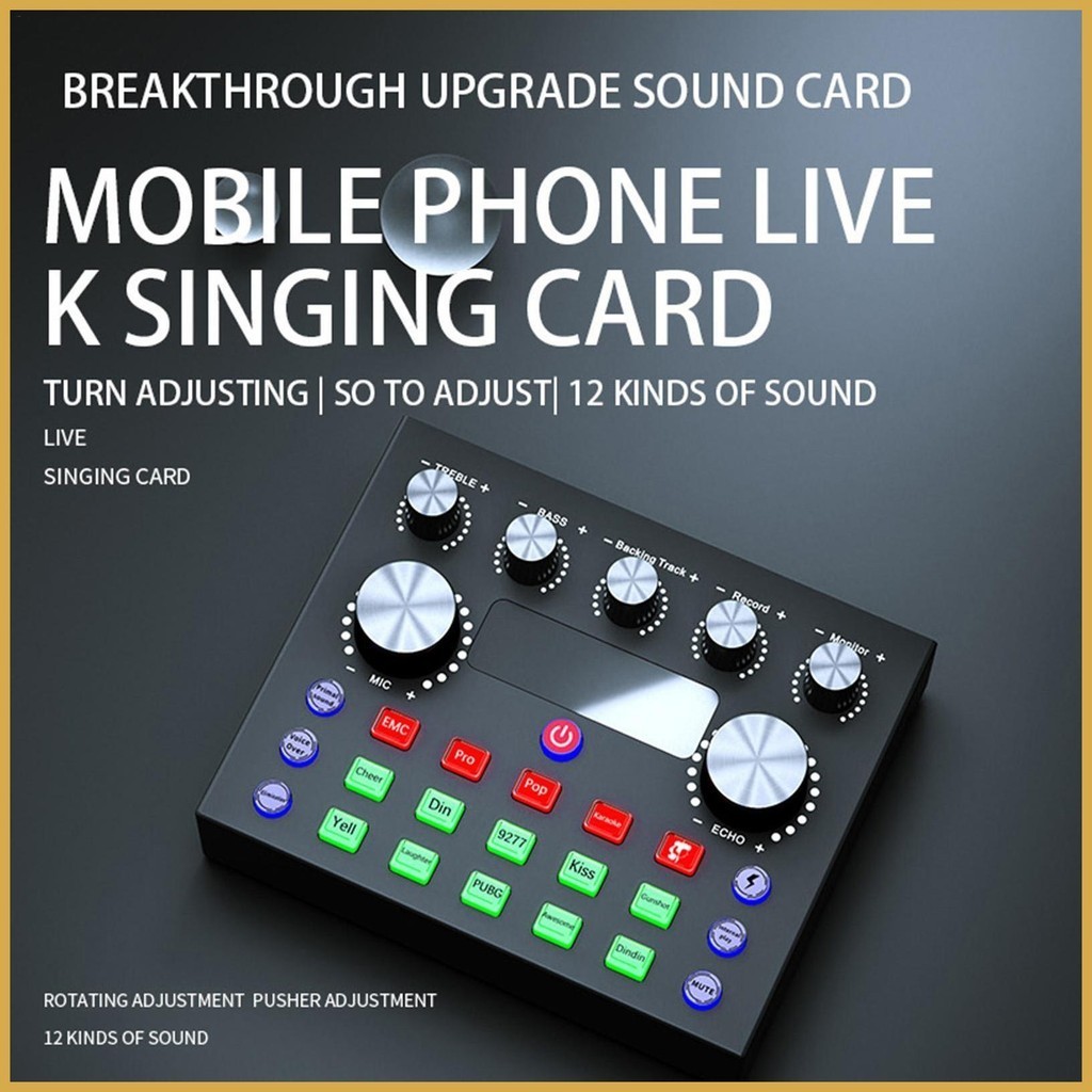 Professional Audio Mixer V8 Sound Card Mixer For Live Streaming 7 Modes ...