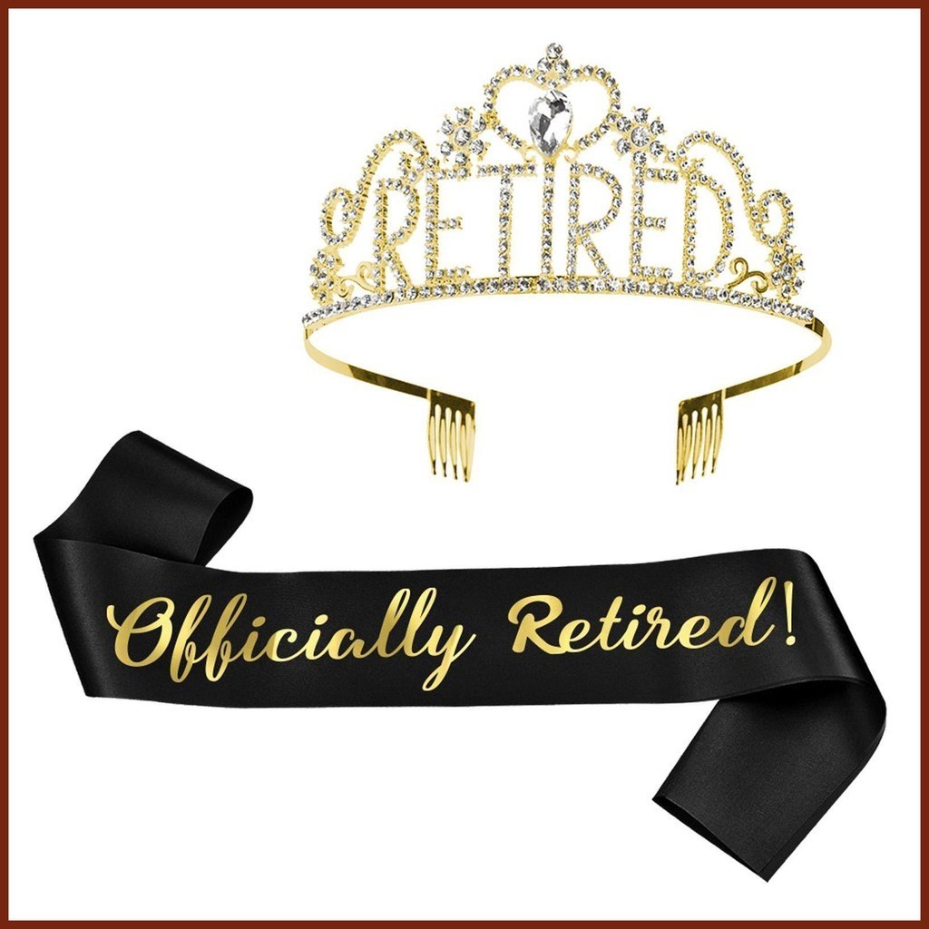 Retirement Decorations I'm Retired Sash With Anti Slip Rhinestone Crown ...