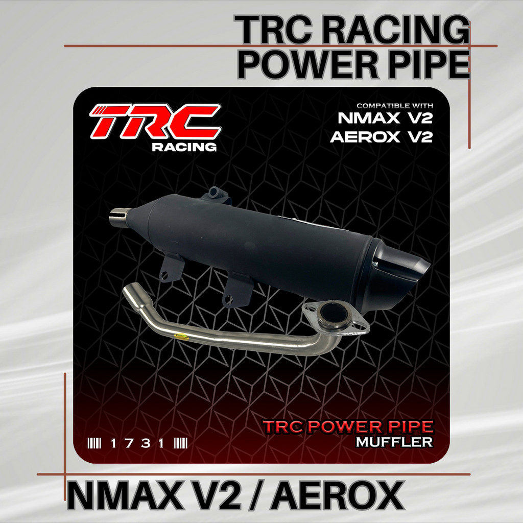 TRC Racing NMAX V2 / AEROX V2 Power Pipe Muffler Exhaust with Removable ...