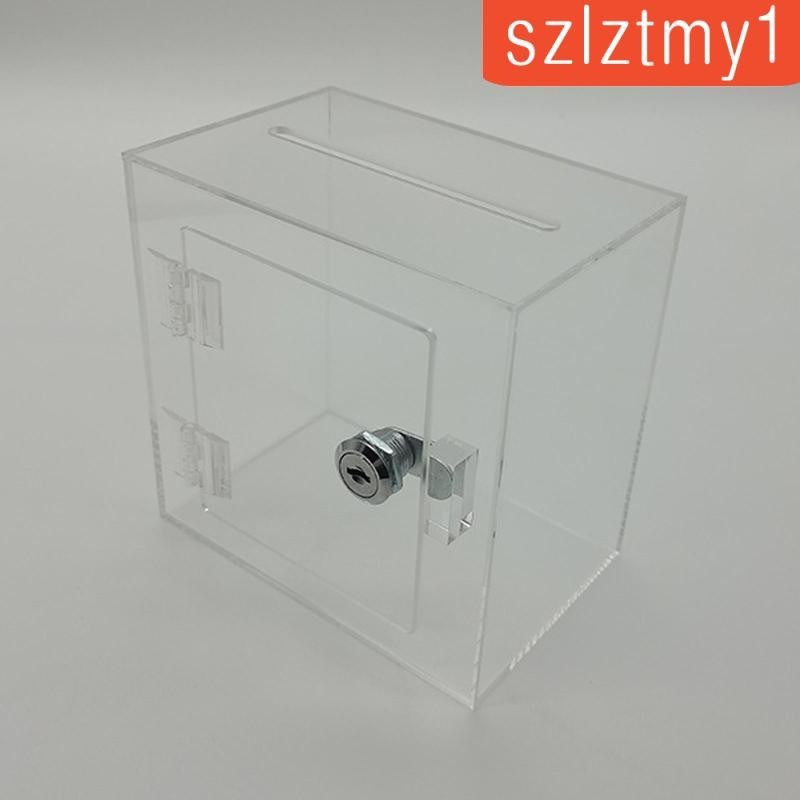 [szlztmy1] Acrylic Donation Comment Box with Lock Storage Organizer for ...