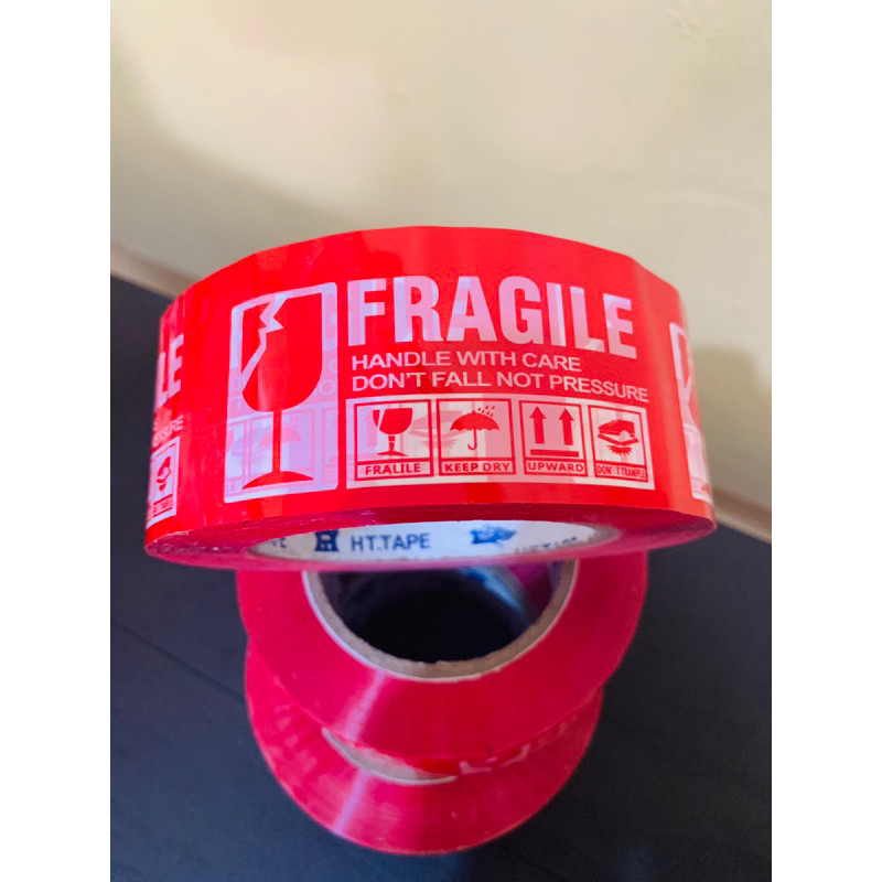 2inch 100/200M Red Fragile Tape Stickers Handle With Care Warning ...