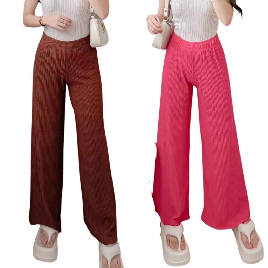 Leseka Sexy High Waist Esther Pants Straight Cut Womens Flowy Fit S to ...