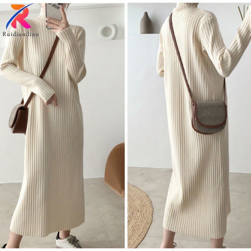 Ruidiandian Knitted Dress For Women 2024 Autunm And Winter New Loose