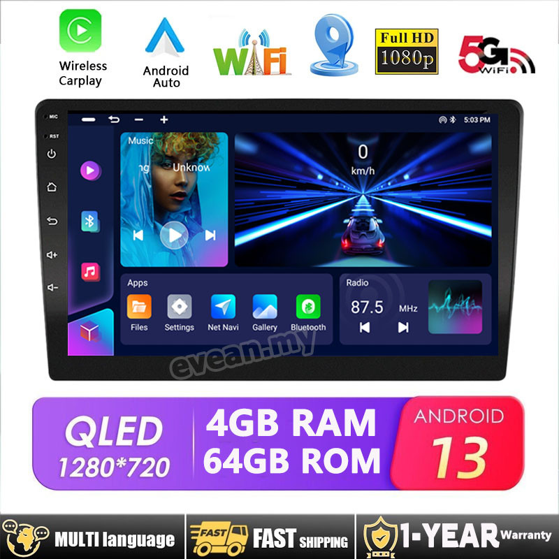 4G RAM/64G ROM Android Player Car Stereo QLED 1280*720P Touch Screen 2din 7/9/10inch Head Unit ...
