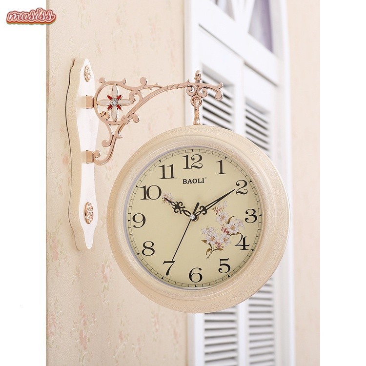 Sophisticated, Silent Dual-Faced Wall Clock With European Charm ...