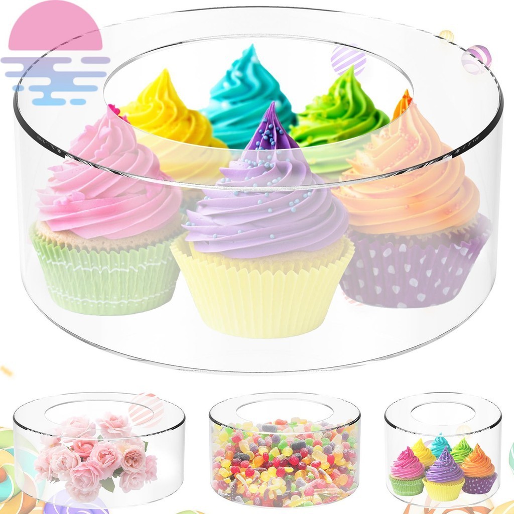 Acrylic Fillable Cake Stand Clear Cake Riser Cylinder Cupcake Stand ...
