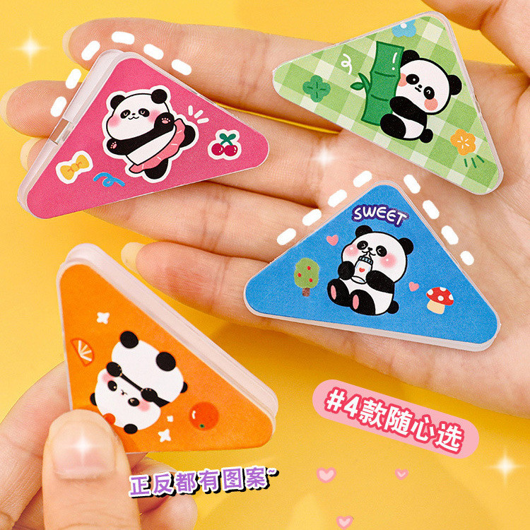 1 Pcs Cartoon Panda Multi-function Triangle Clip Student Test Paper ...