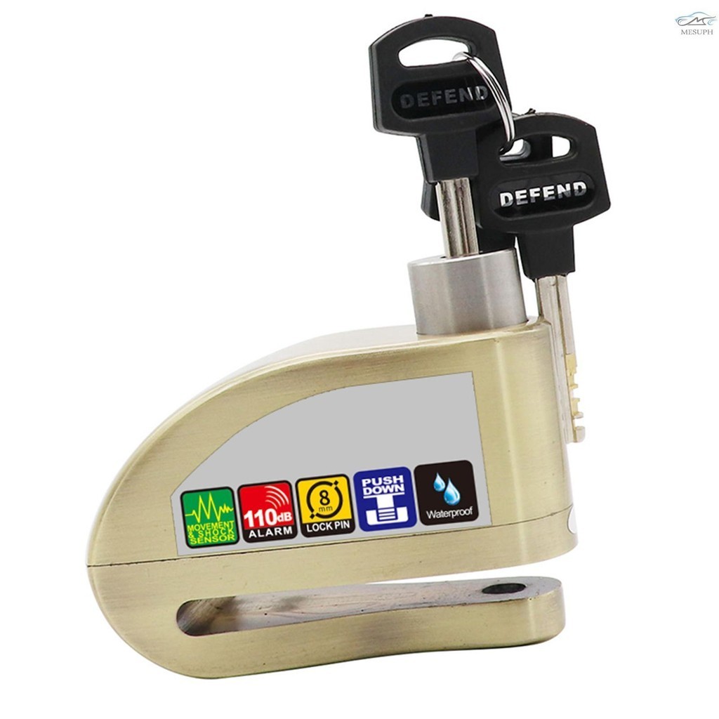Alarm Disc Lock Up to 110db Waterproof Sound Alarm Anti-Theft Guard ...
