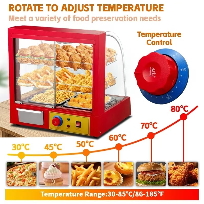 Food Heating Thermostat Display Cabinet Desktop Board Ticket Egg Tart ...