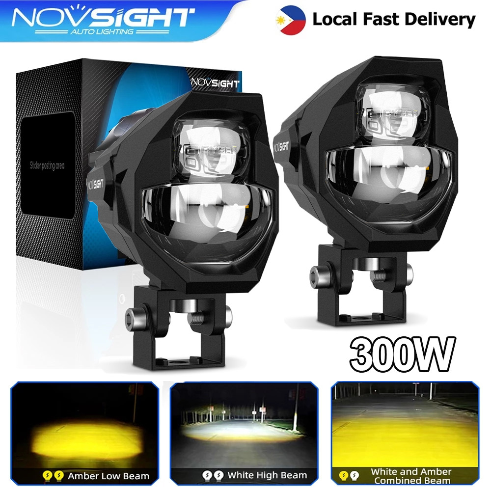 Novsight 300W Mini Driving Light DC 9-100V Double LEDS Motorcycle Work ...