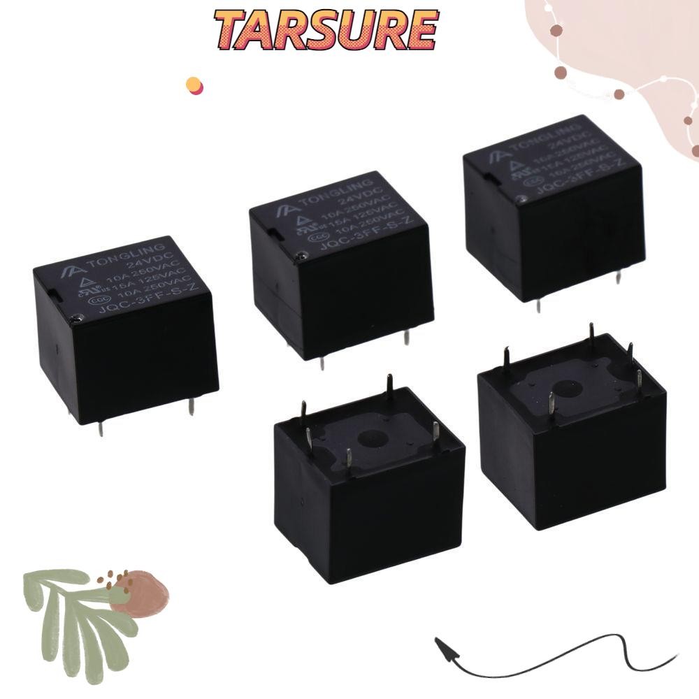 TARSURR 5pcs Electromagnetic Power Relay, DC 24V Black Power Relay ...