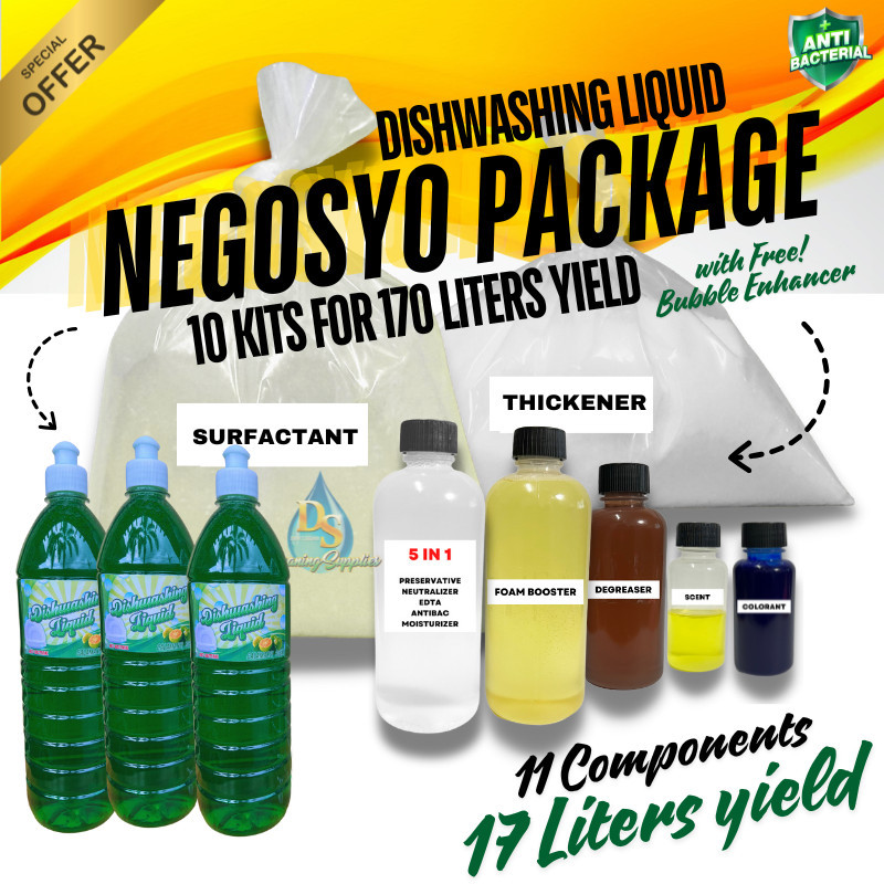 BIG KIT DISHWASHING LIQUID NEGOSYO PACKAGE 170 LITERS YIELD | Shopee ...