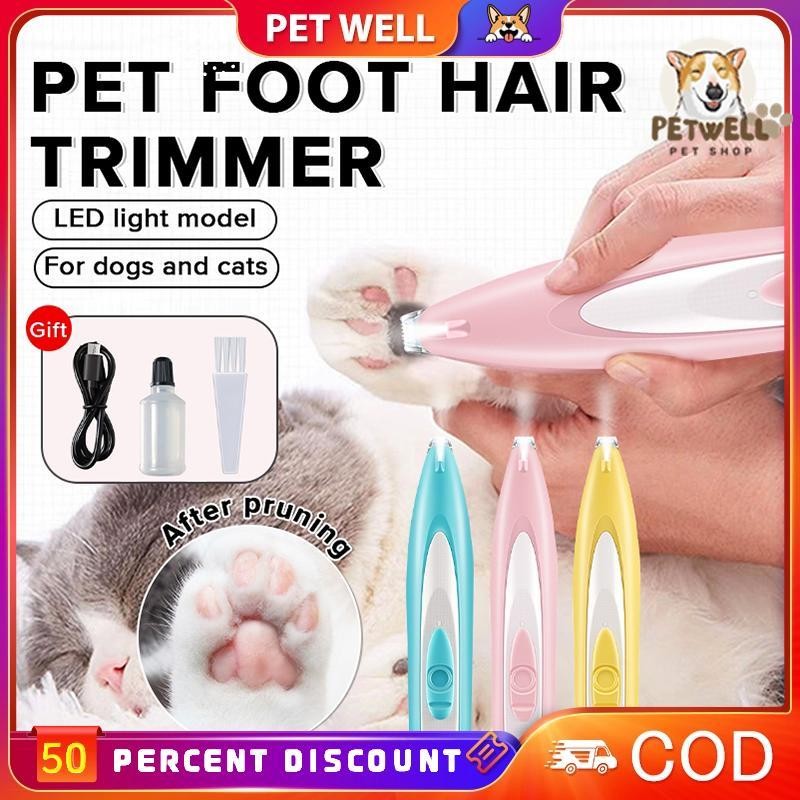 PETWELL Electric Dog Cat Mute Paw Shaver Foot Hair Trimmer Pet Paw ...