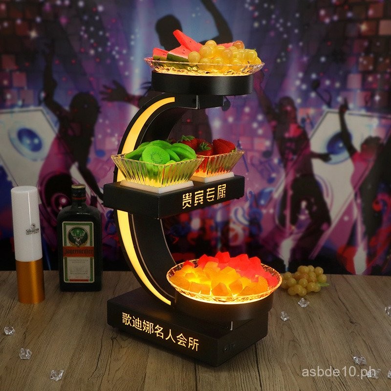 New Crescent Fruit Plate Rack for Bar ktv Glowing Fruit Plate LED Three ...