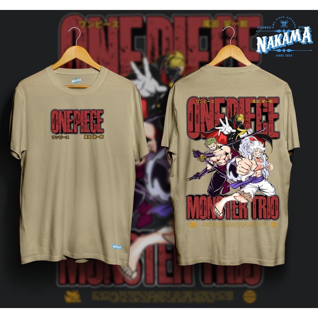 ♞nakama Clothing Onepiece Monster Trio Luffy Zoro Sanji Unisex Graphic