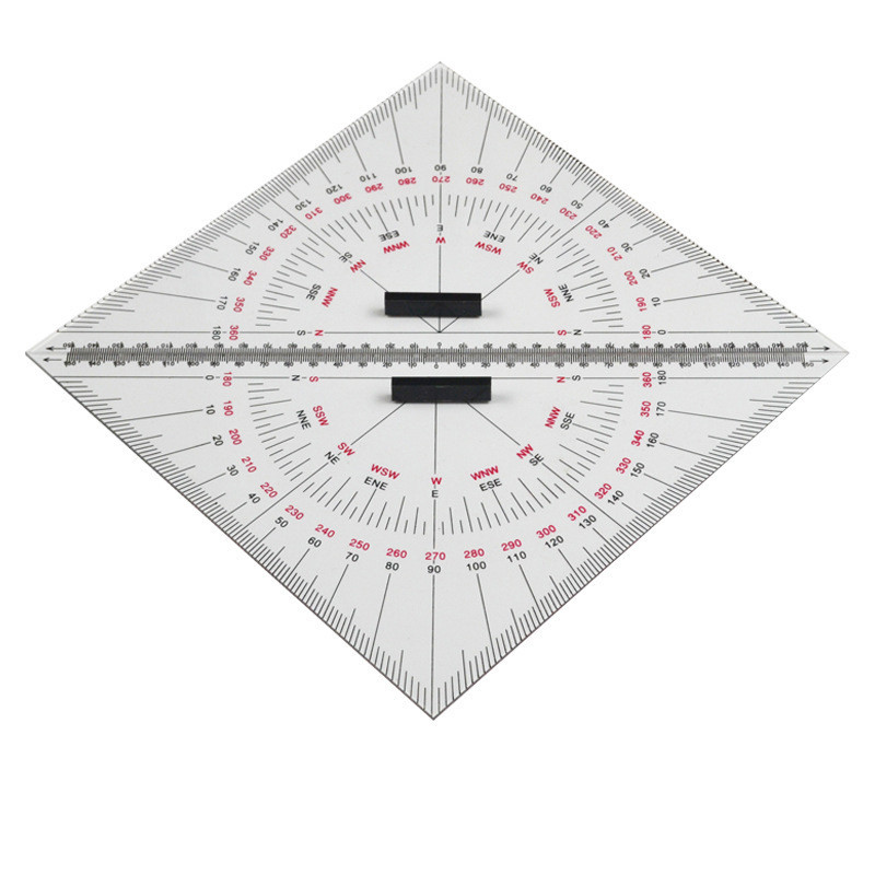 300mm Chart Drawing Triangle Ruler for Ship Drawing Nautical Protractor ...