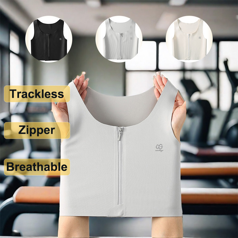 Breathable Zipper Chest Binder Comfortable Sport Binder Women Bra No ...