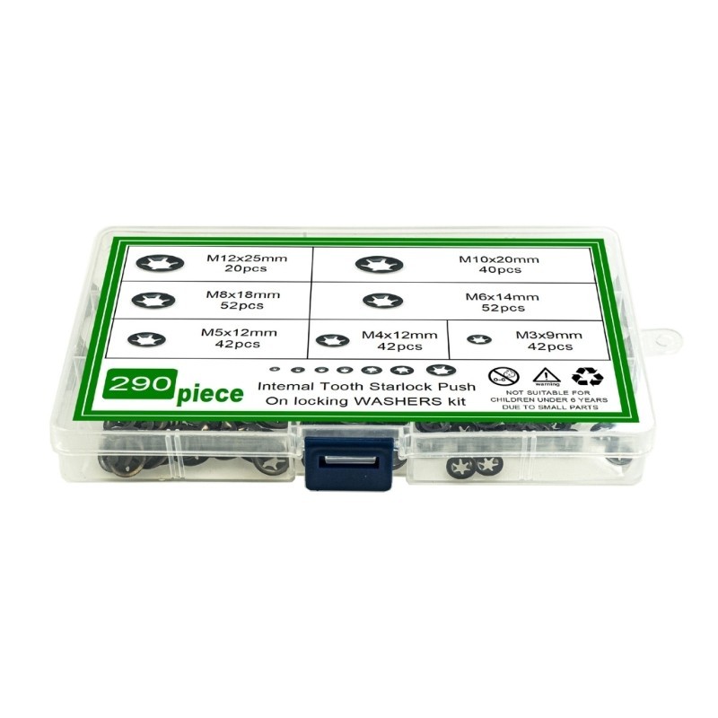 HL 290pc Set Internal Tooth Star Lock Washers Quick Speed Clips ...