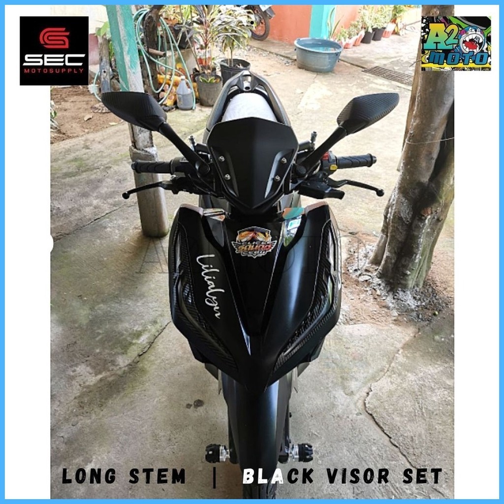 ♀ Honda Click V2 V3 150/125 Genio Side Mirror with Bracket and Visor ...