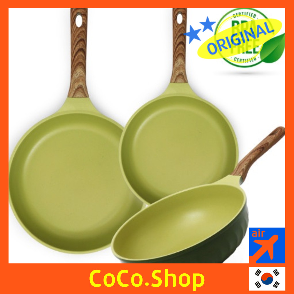 [COCO] Induction Wok Flying Pan Collection Cookware Camping Olive Green ...