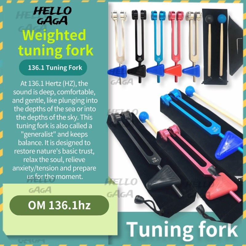 Heart wheel tuning fork 136.1Hz with triangle OM136.1 tuning fork yoga practice blue tuning fork ...