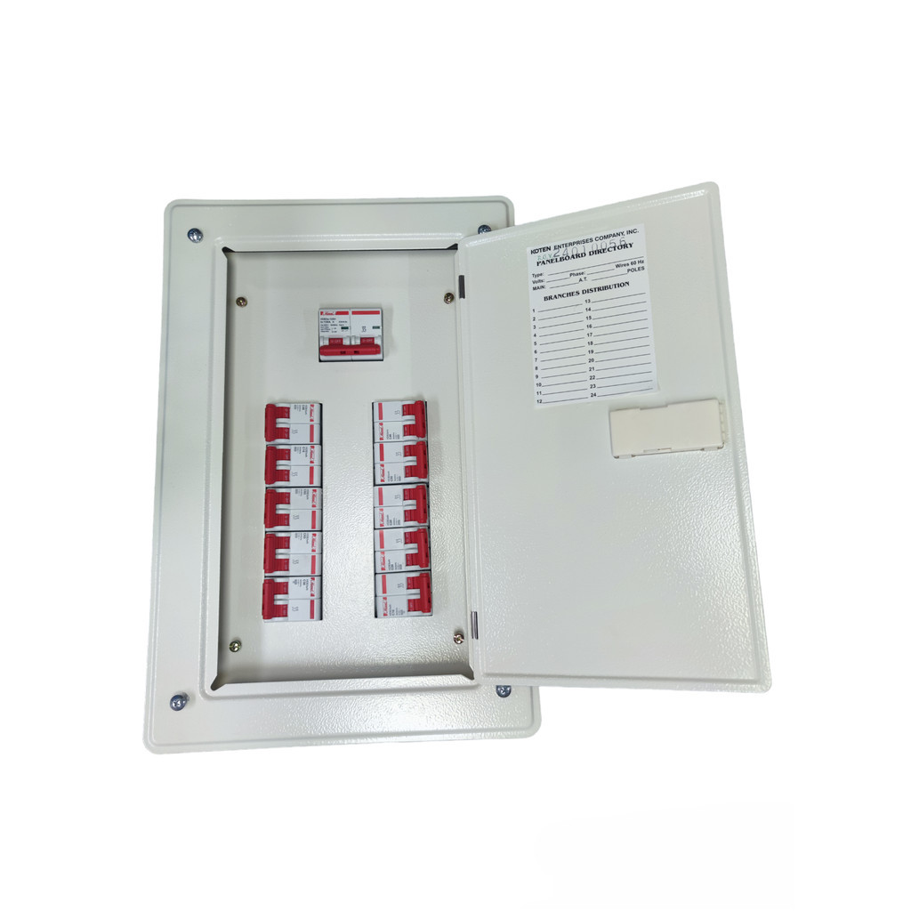 KOTEN Panel Board for Miniature Circuit Breaker 2Pole HIMEL Main 125A 2pole with 10 Branches ...