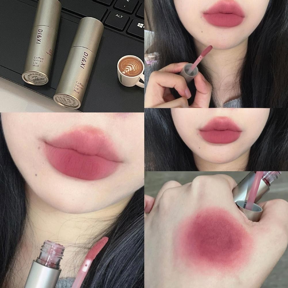 Deep Chestnut Tea Brown Lip Glaze Velvet Matte White Lip Mud Pure Wind ...