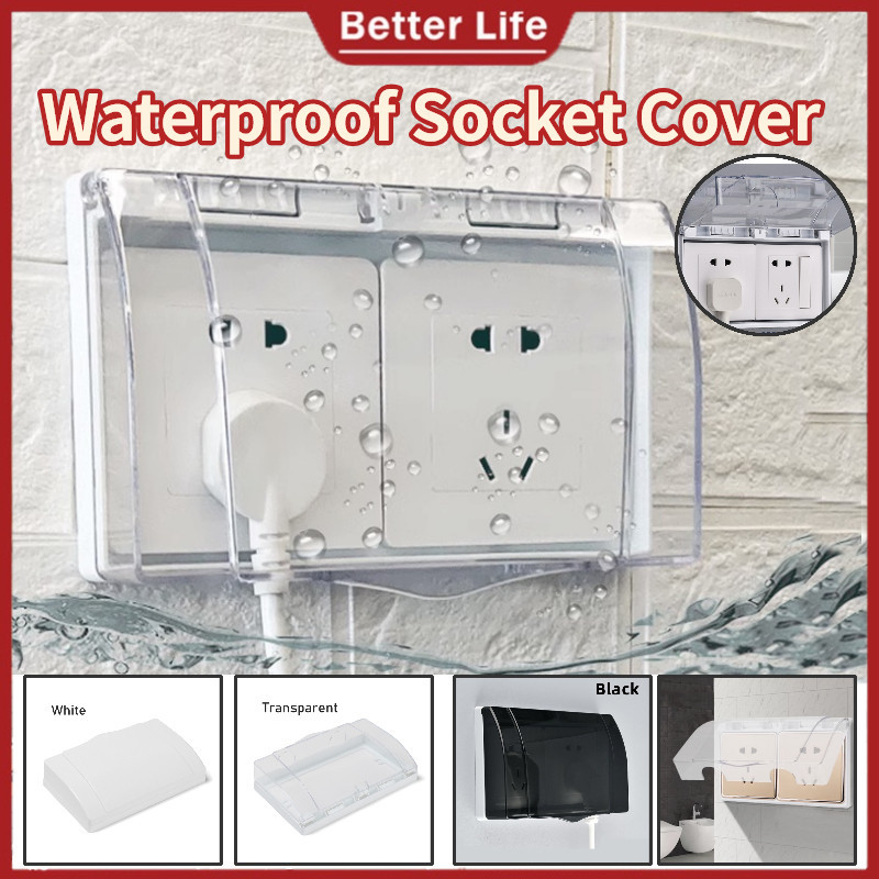 Waterproof Double Socket Switch Protector Electric Plug Cover Self ...