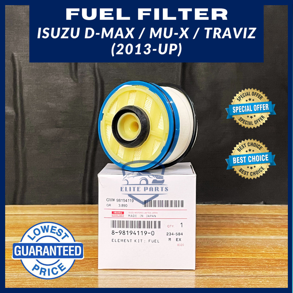 FUEL FILTER ISUZU DMAX / TRAVIZ / MUX (2013-UP) - (LOWER) ( 8-98194119-0) / ELITE PARTS | Shopee ...