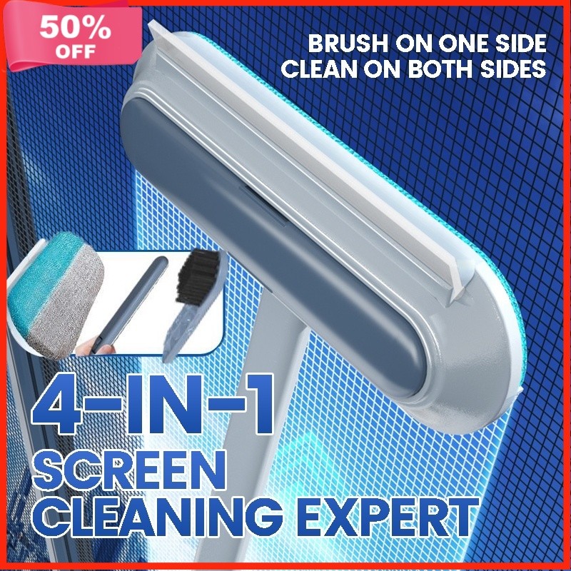 4 in 1 Washable Window Screen Brush Dust Cleaning Brush Scrub Window ...