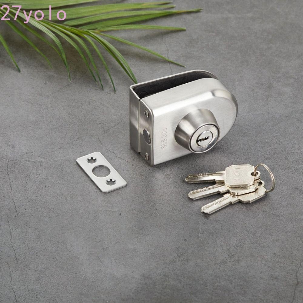 YOLO Frameless Glass Door Lock, 10-12mm No Need Drilling Glass Display ...