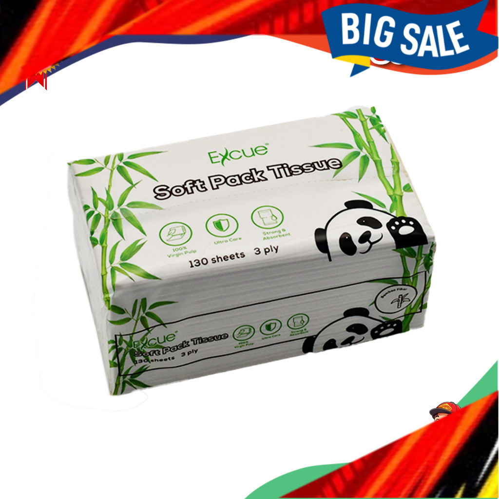 Tisu Muka, Soft Pack Tissue 3 Ply (130 Sheets/Pack) | Shopee Philippines