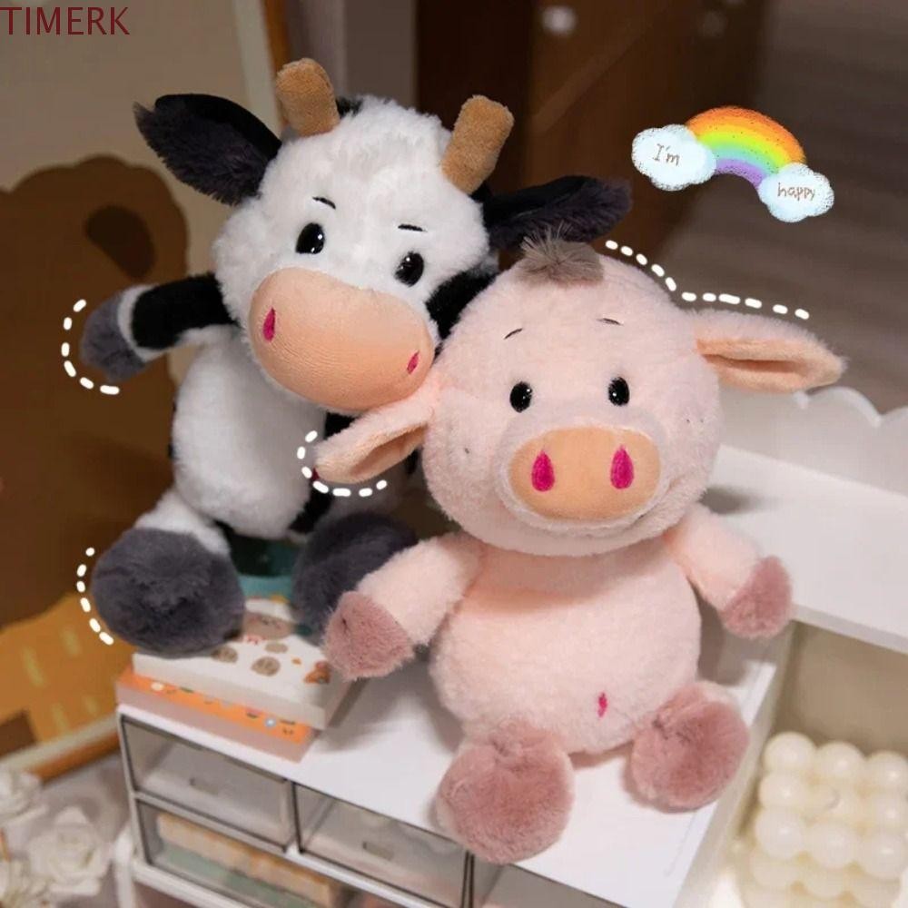 TIMERK Cattle Animal Plush Doll, Animal Stuffed Cow Bull Milk Cow Plush ...