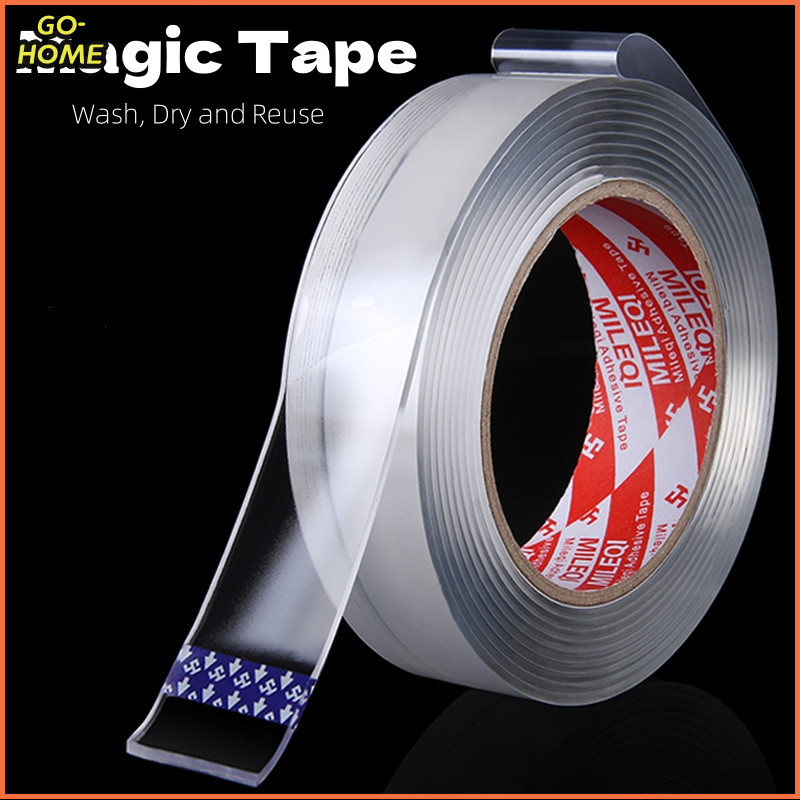 【GO⚡】1Cm 2Cm Width Double-Sided Adhesive Nano Tape Traceless Washable ...