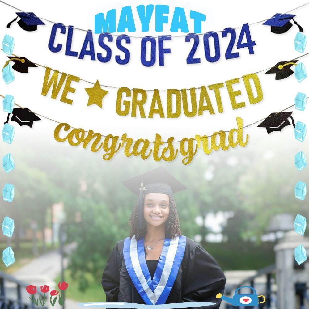 MAYFAT Graduation Banner, Wall Hanging Graduation Ceremony Hanging ...