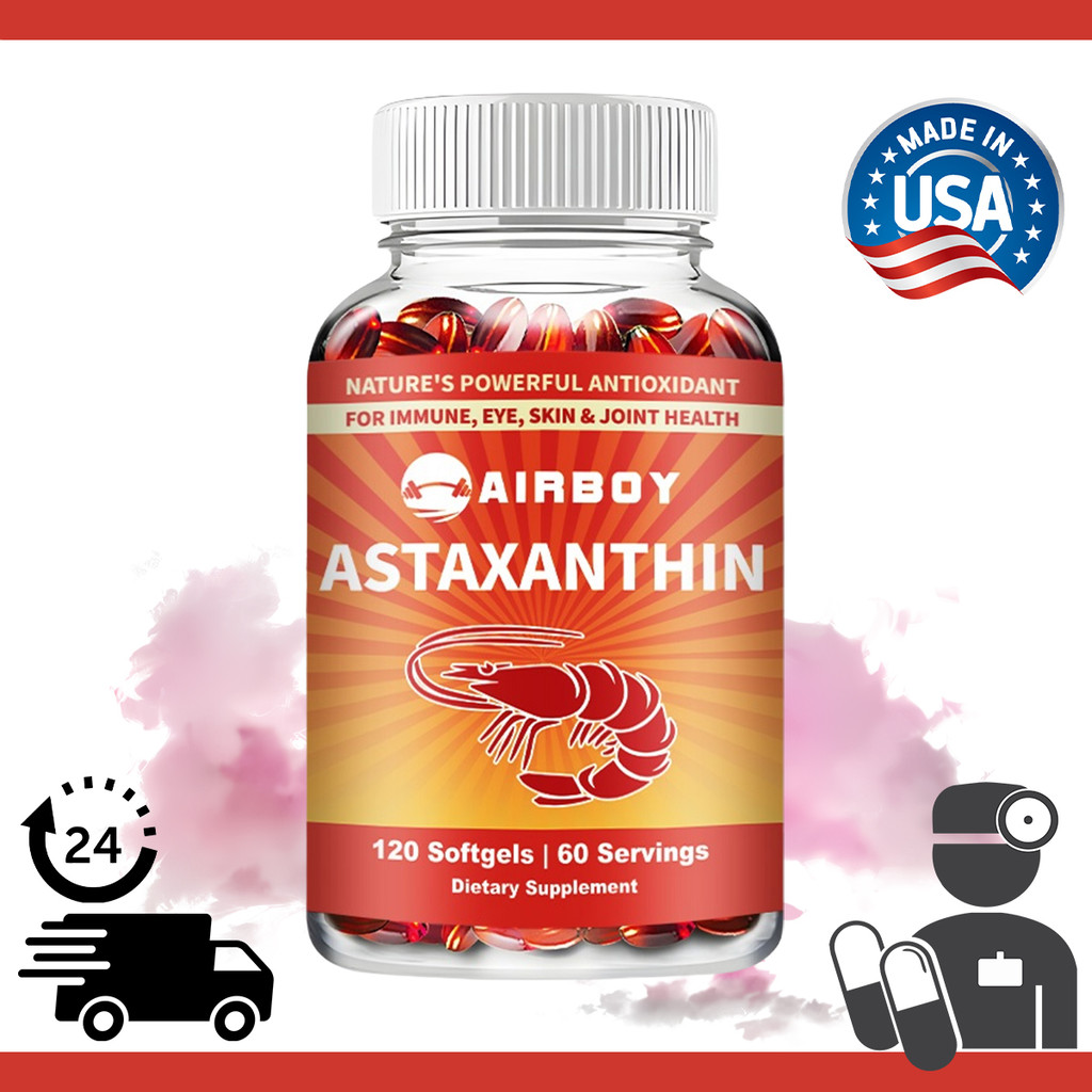 Airboy Astaxanthin 12 mg Supports eye, skin, joint, immune and ...